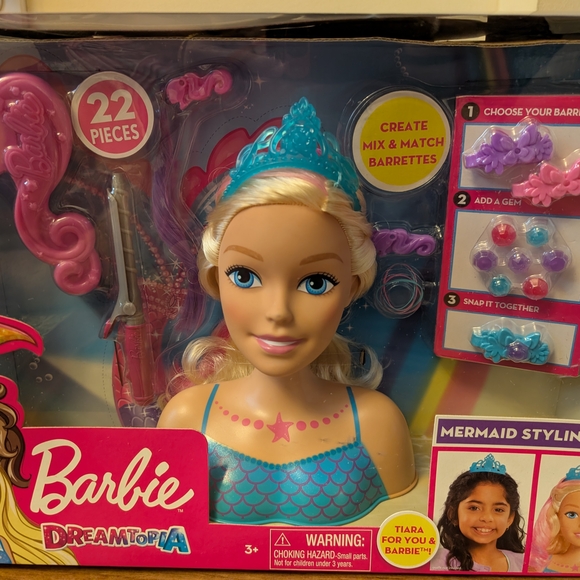 Barbie | Toys | Barbie Dreamtopia Mermaid Styling Head 22 Piece Set ...